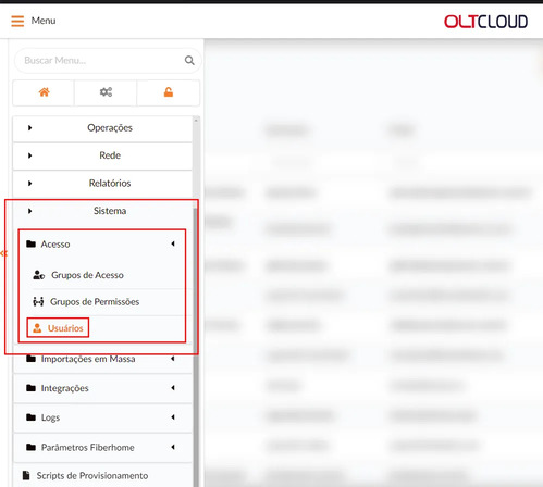 Usuários | Wiki OLT Cloud